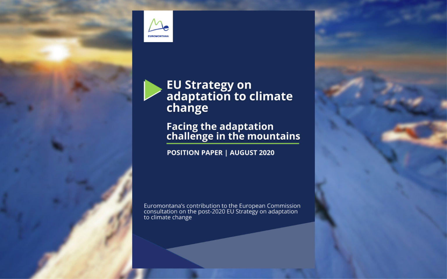 EU Strategy on adaptation to climate change: facing the adaptation ...